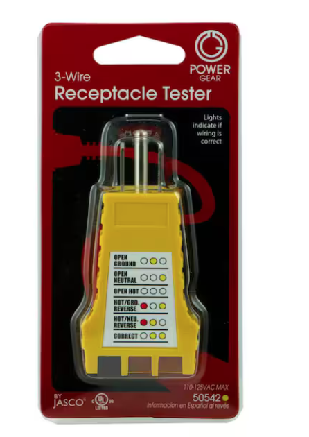 3-Wire Receptacle Tester - 91001418872 – All Electric & HVAC Supply, Inc.