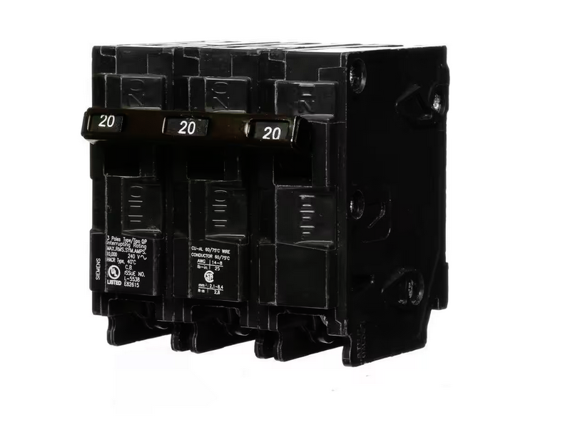 20 Amp 3-Pole Type QP Circuit Breaker - 9196344 – All Electric & HVAC ...