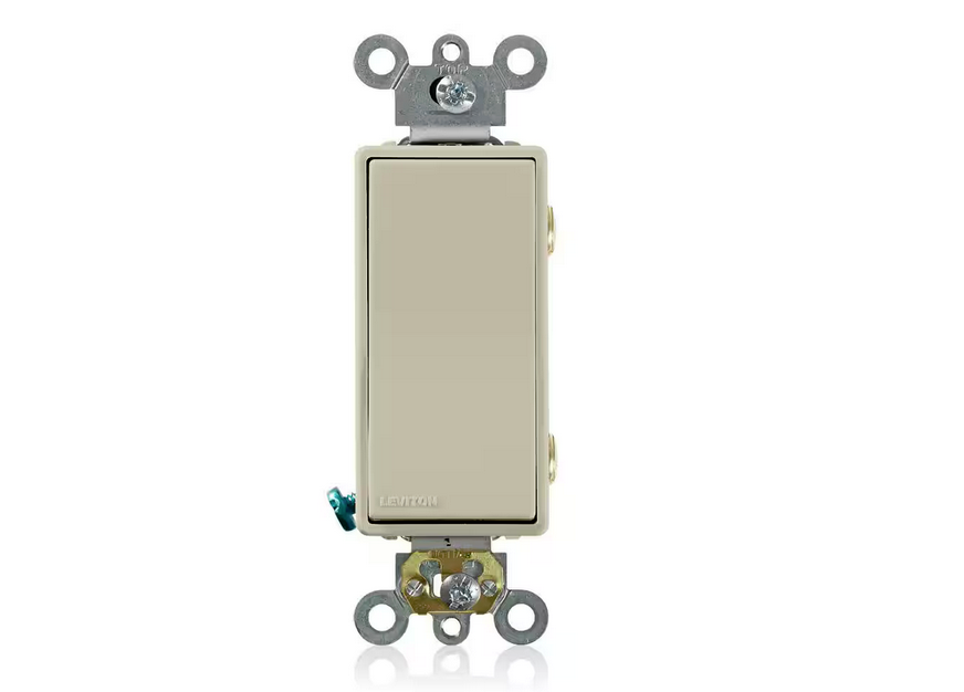 20 Amp Decora Plus Commercial Grade Double Pole Rocker Switch, Ivory ...