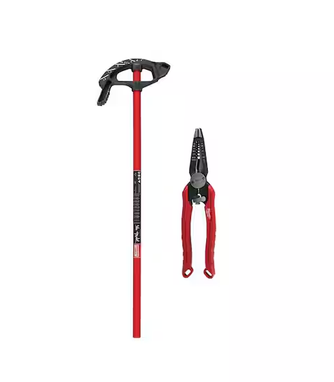 1 in. Iron Conduit Bender and Handle and 9 in. 7-in-1 Combination Wire ...