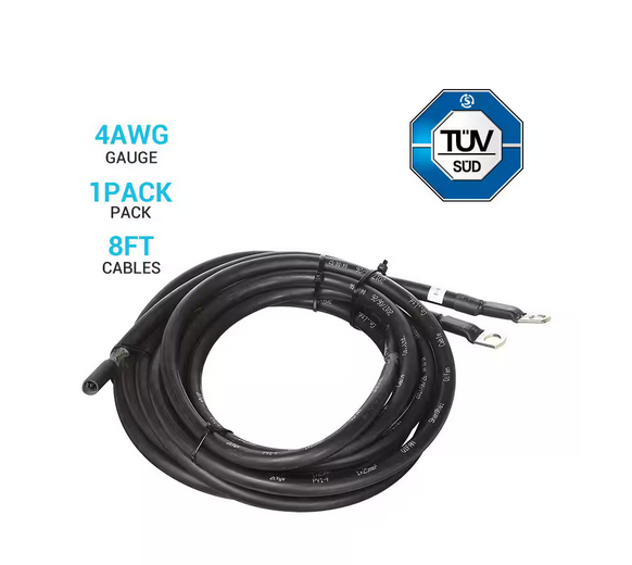 8 ft. 4 AWG Wire Copper Tray Cable Connect Charge Controller and Batte ...